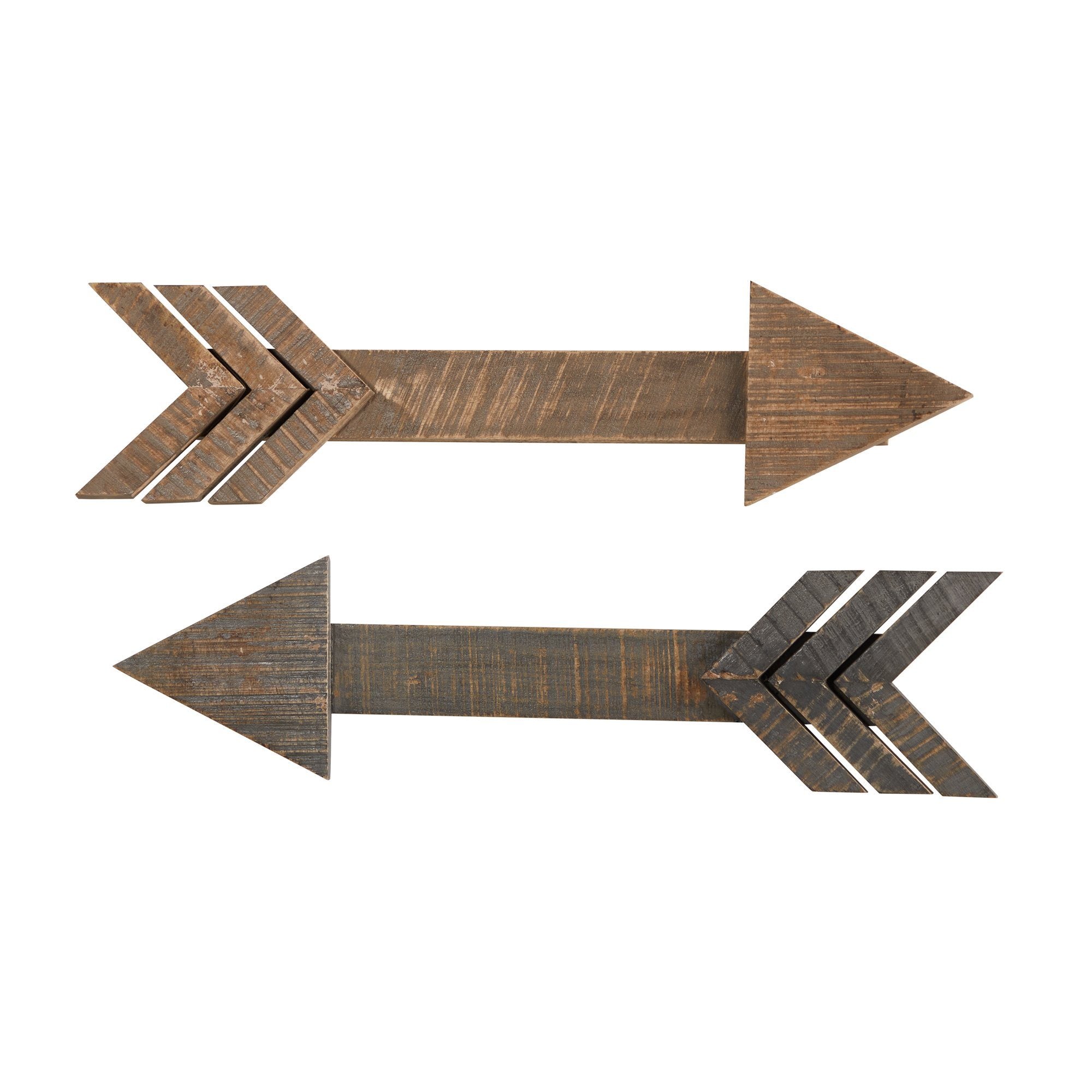 2' Rustic Wood Arrows Wall Art Décor (Set of 2) | Nearly Natural