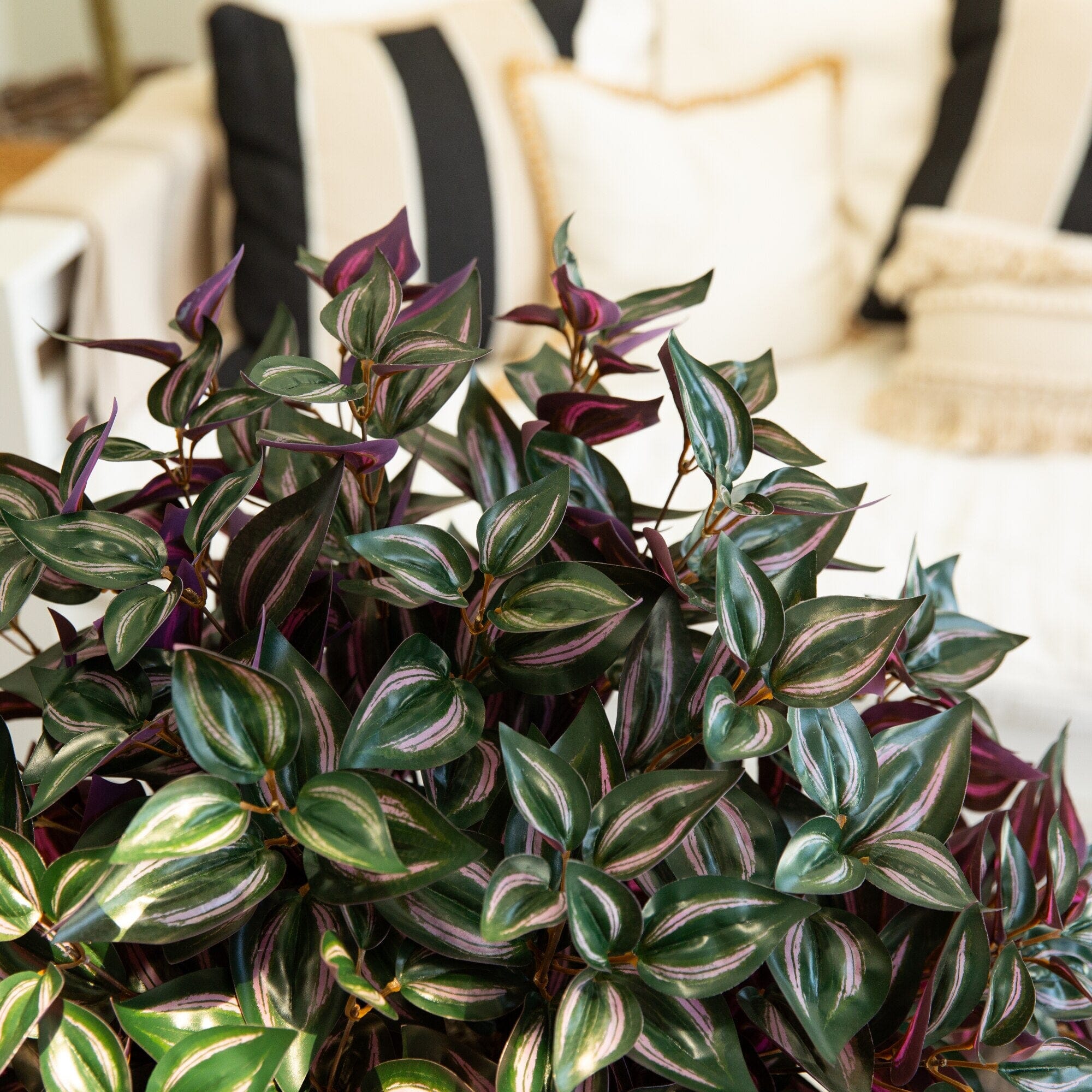 19" UV Resistant Artificial Wandering Jew Bush (Indoor/Outdoor)- Set o ...