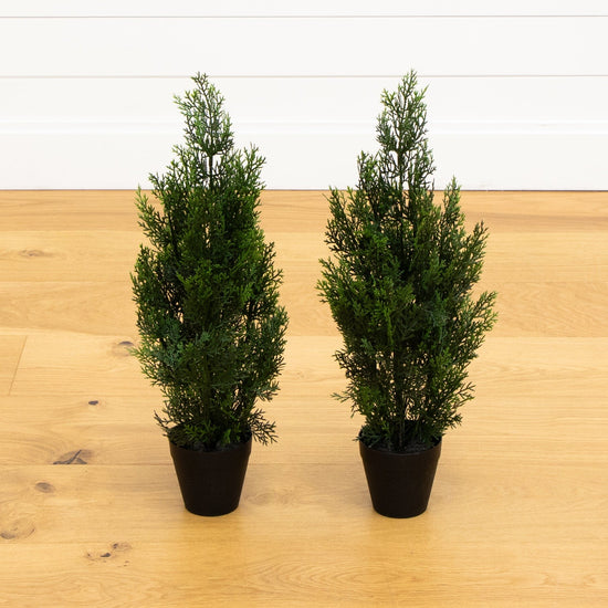 2’ Mini Cedar Pine Tree UV Resistant (Indoor/Outdoor) - Set of 2 ...