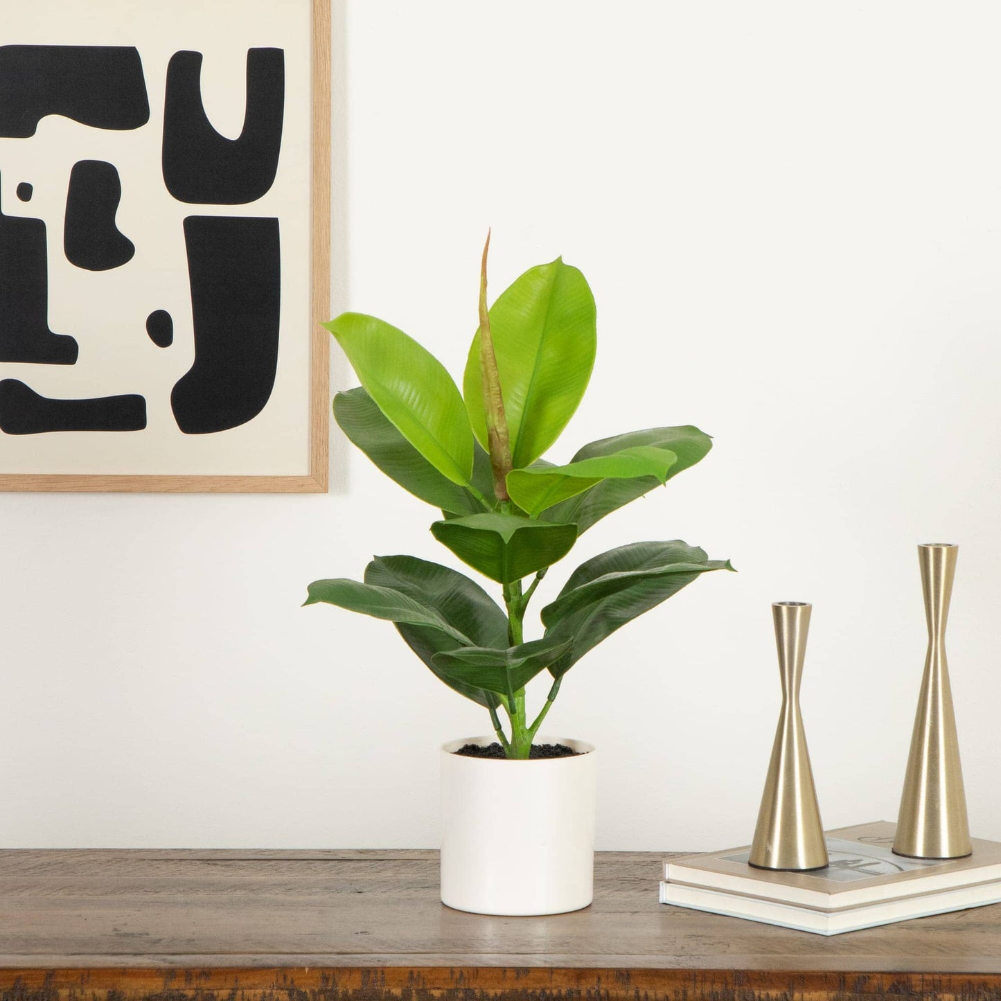 20" Artificial Fiddle Leaf Fig Plant – Nearly Natural