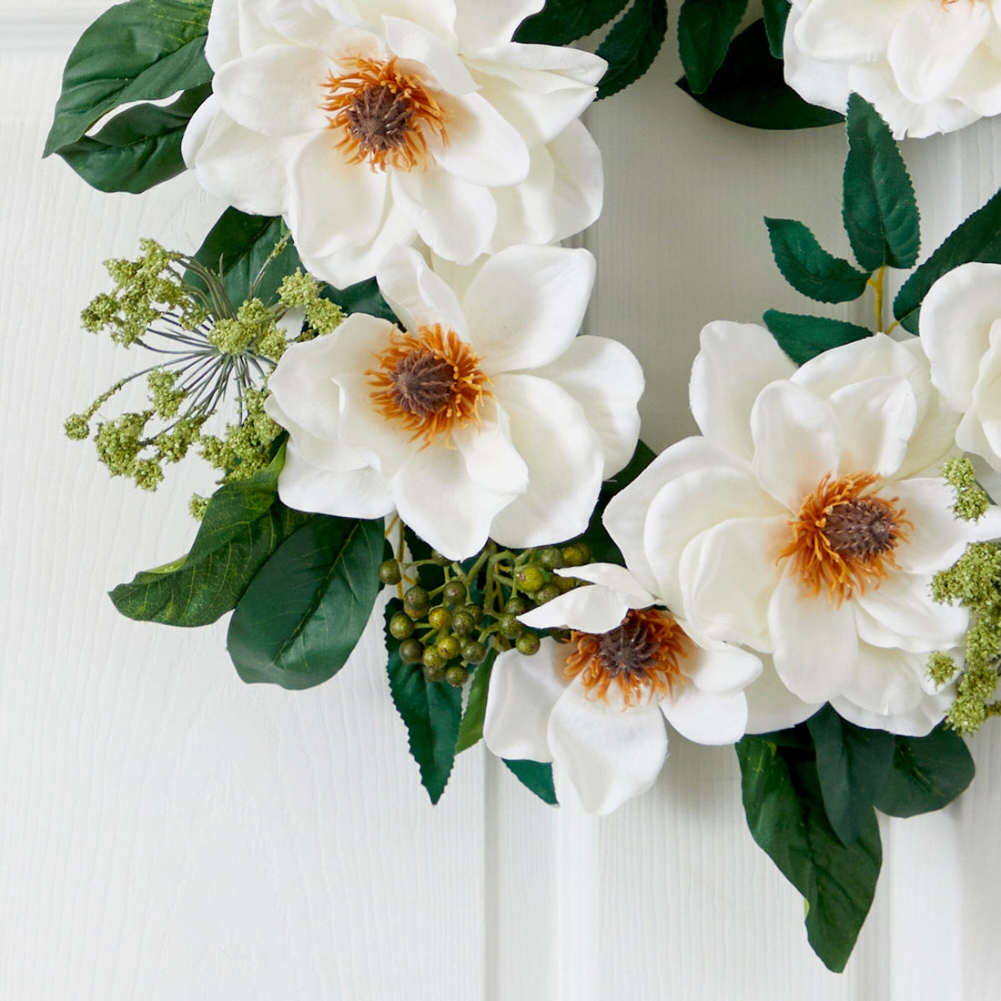 22" Magnolia Wreath | Nearly Natural"