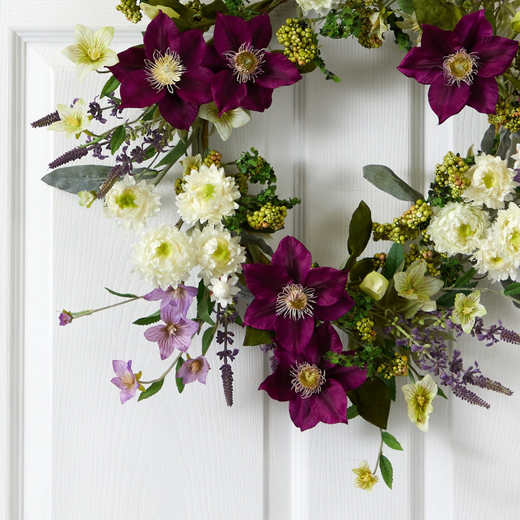 22” Mixed Flower Artificial Wreath | Nearly Natural