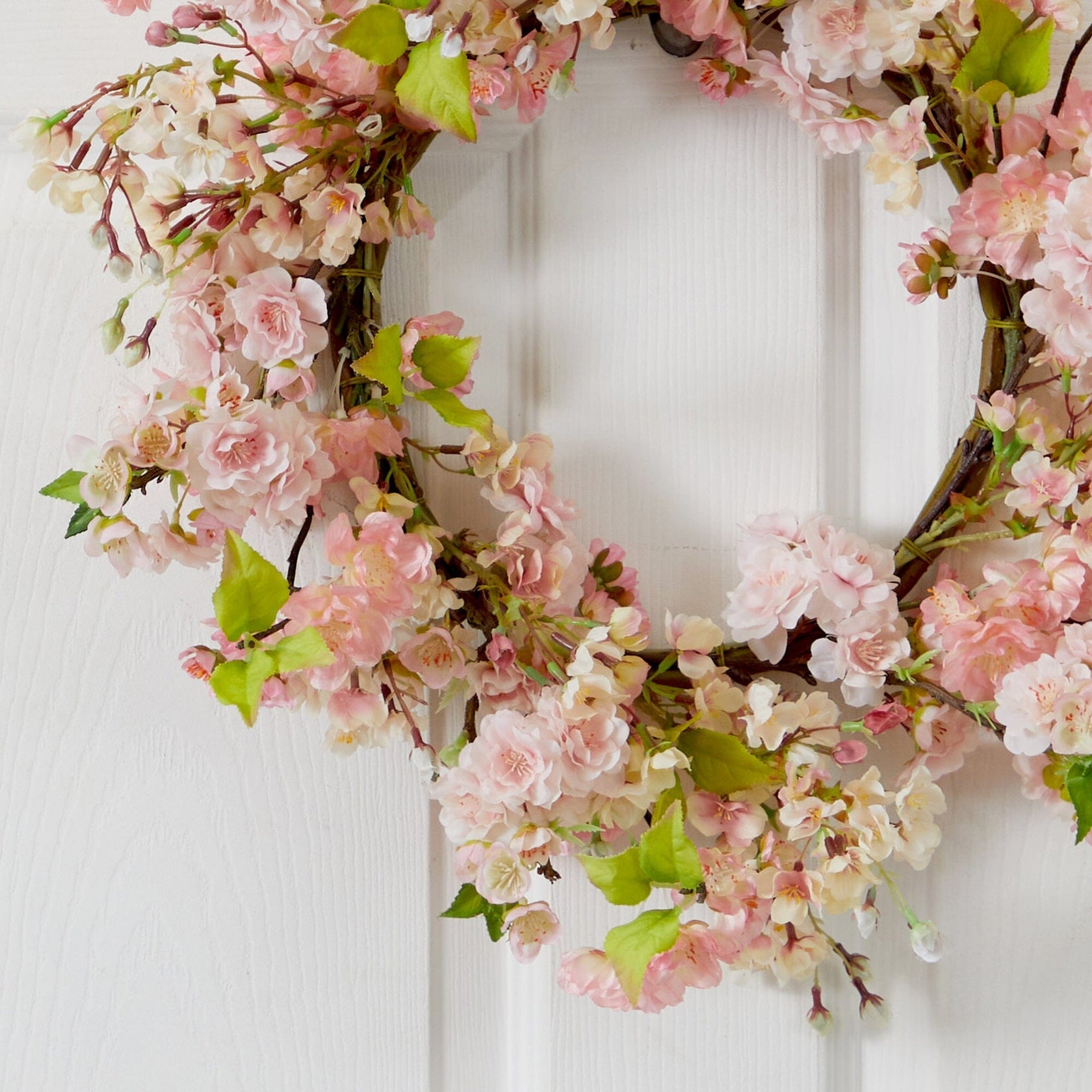 24" Cherry Blossom Wreath | Nearly Natural"