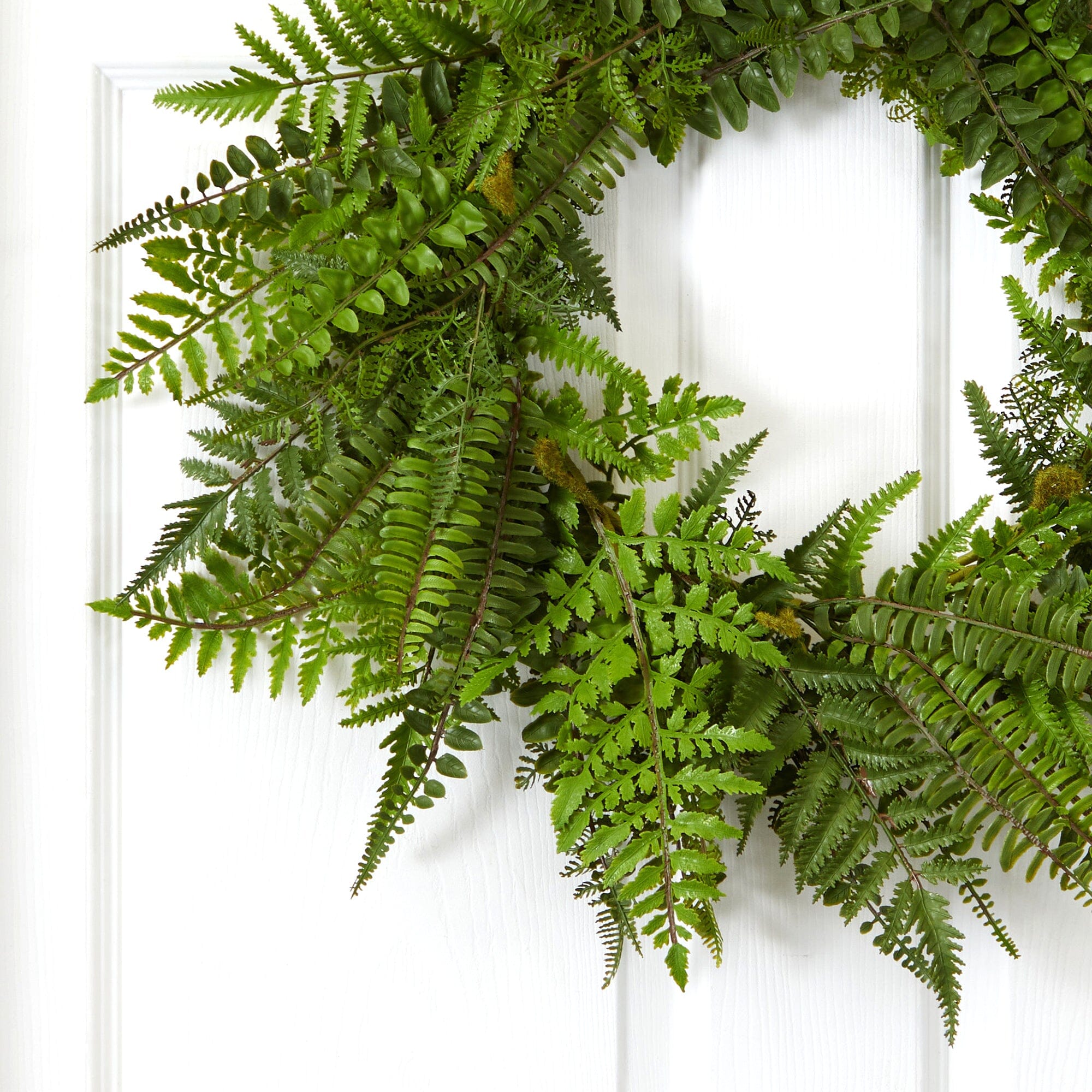 24” Mixed Fern Wreath | Nearly Natural