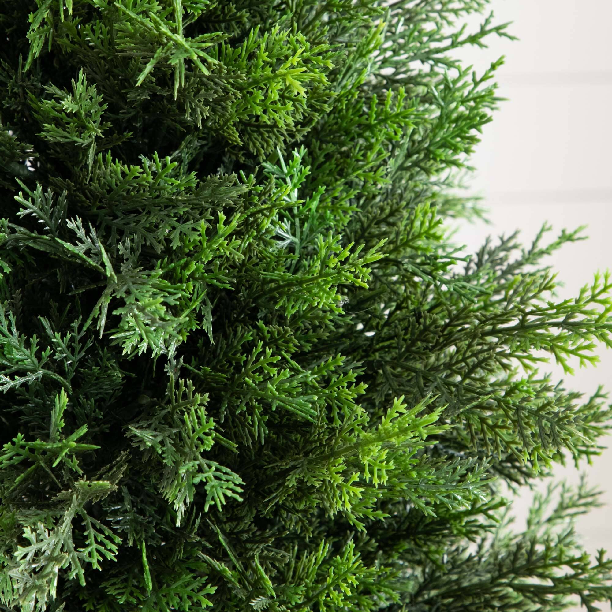 3’ Artificial Cedar Tree in White Planter UV Resistant (Indoor/Outdoor ...