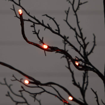 3' Pre-Lit Halloween Deluxe Black Twig Artificial Tree with 36 Orange ...