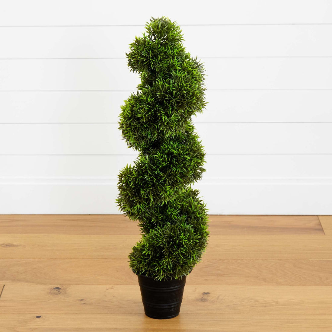 3' Grass Spiral Topiary w/Deco Planter | Nearly Natural