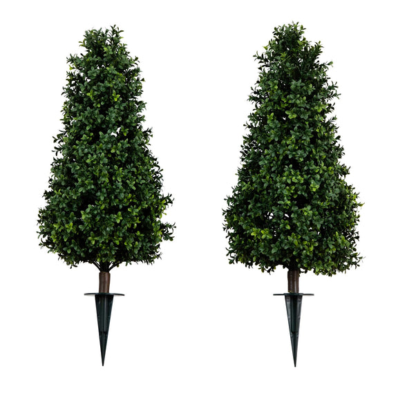 3' UV Resistant Artificial Boxwood Plant with Integrated Ground Stake ...