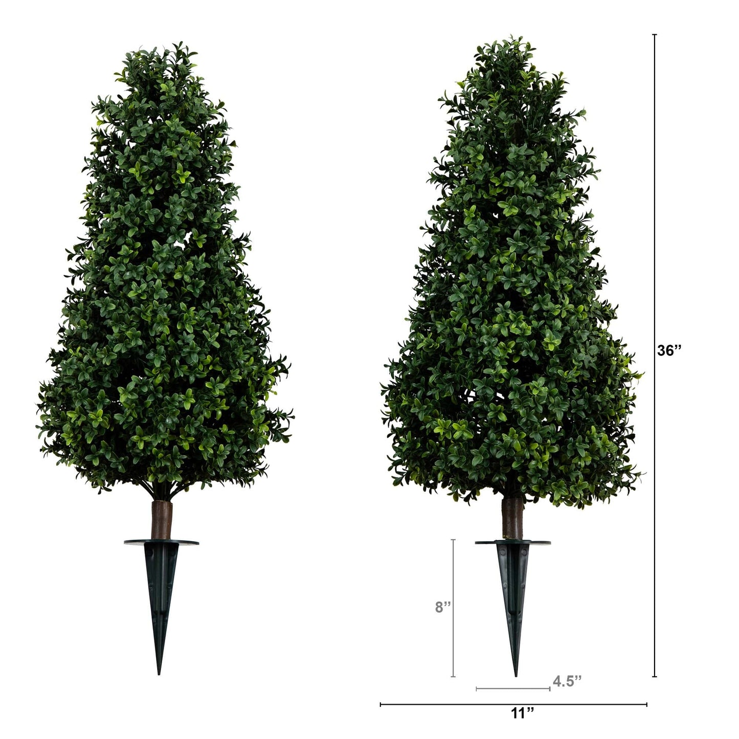 3' UV Resistant Artificial Boxwood Plant with Integrated Ground Stake ...