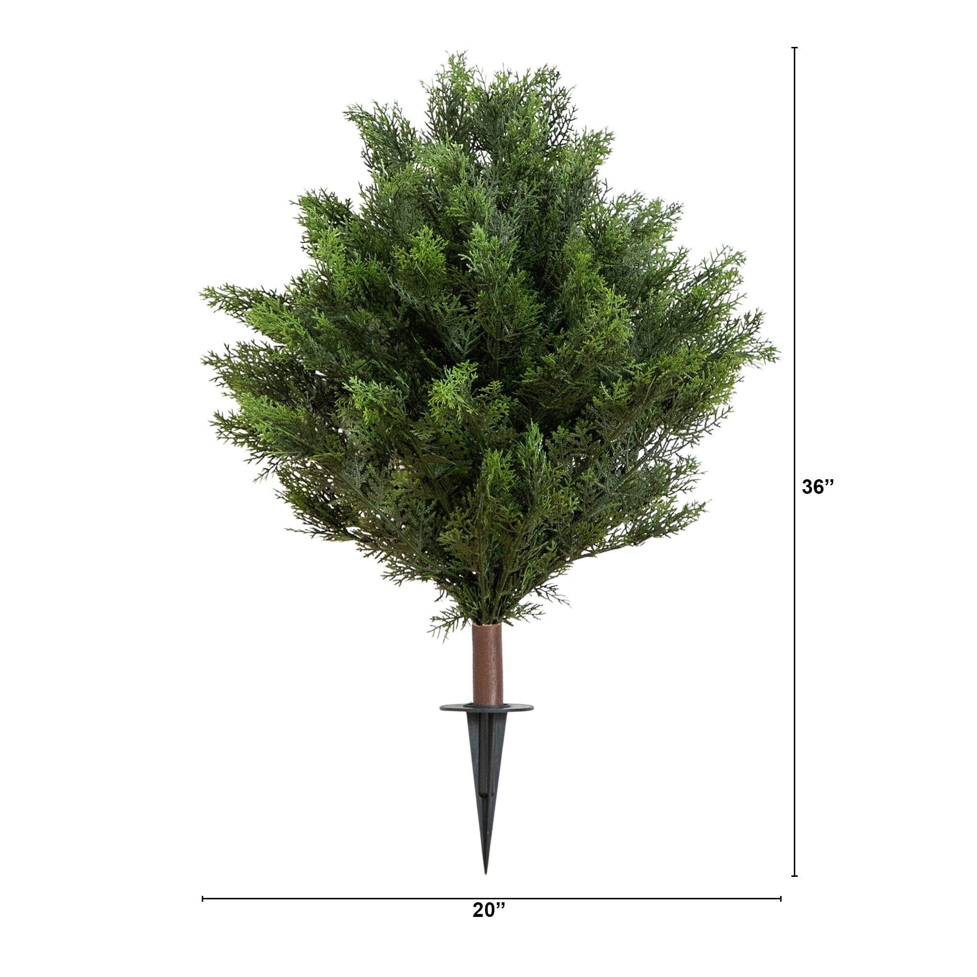 3' UV Resistant Artificial Cedar Bush with Integrated Ground Stake ...