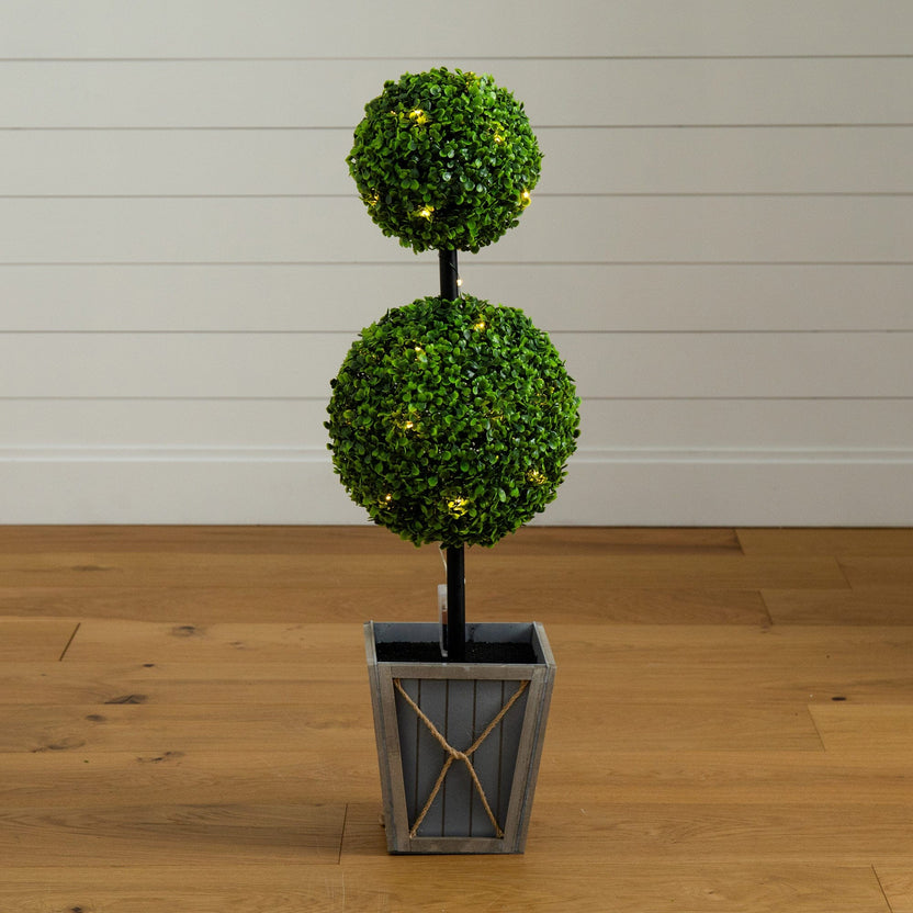 Pre-Lit Artificial Topiary Trees & Plants – Nearly Natural