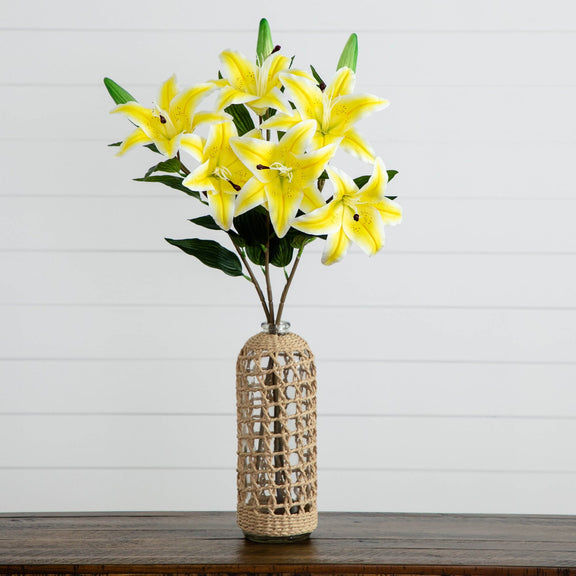 31" Artificial Lily Flower Stems - Set of 3 | Nearly Natural