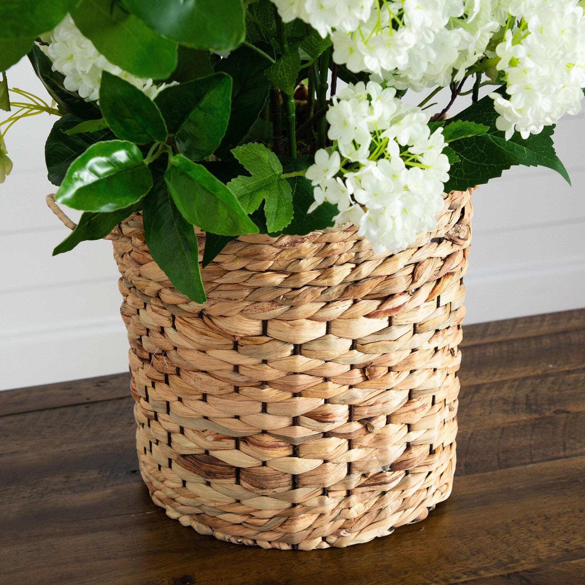 31” Artificial Mixed Flower Arrangement in Hyacinth Weave Basket ...