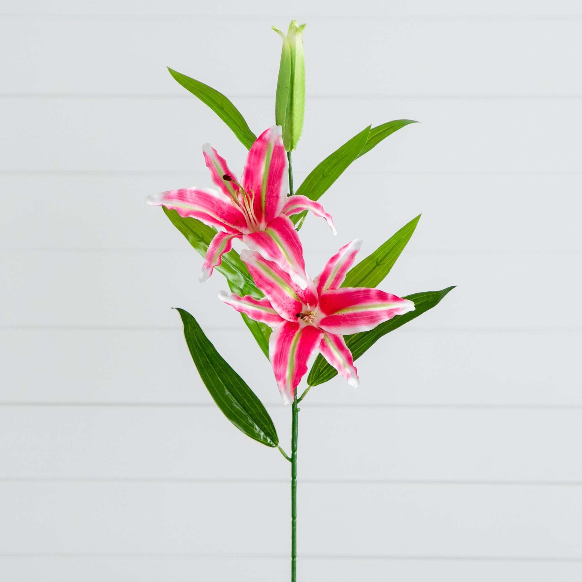 33" Artificial Stargazer Lily Flower - Set of 3 | Nearly Natural