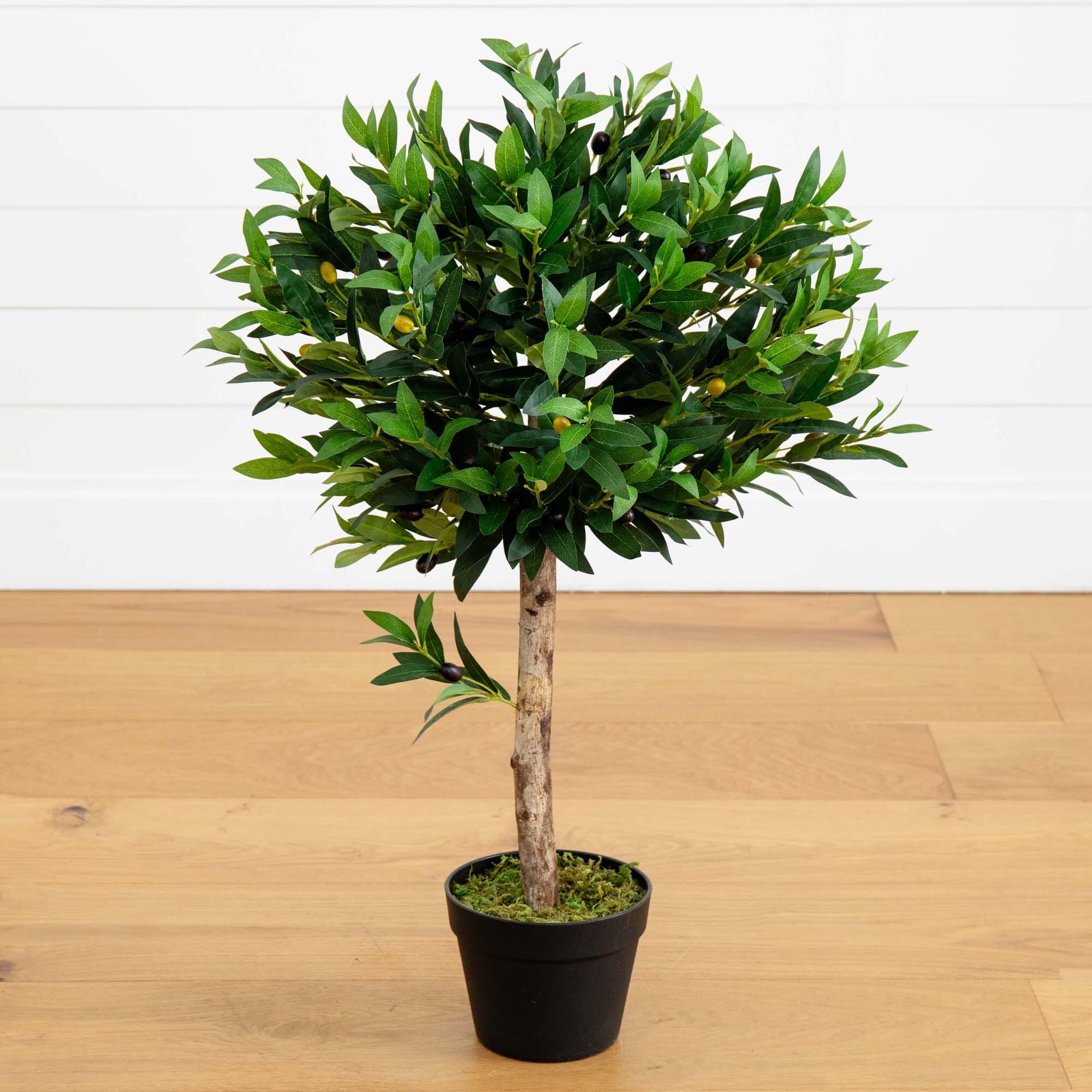 34” Olive Topiary Artificial Tree UV Resistant (Indoor/Outdoor ...