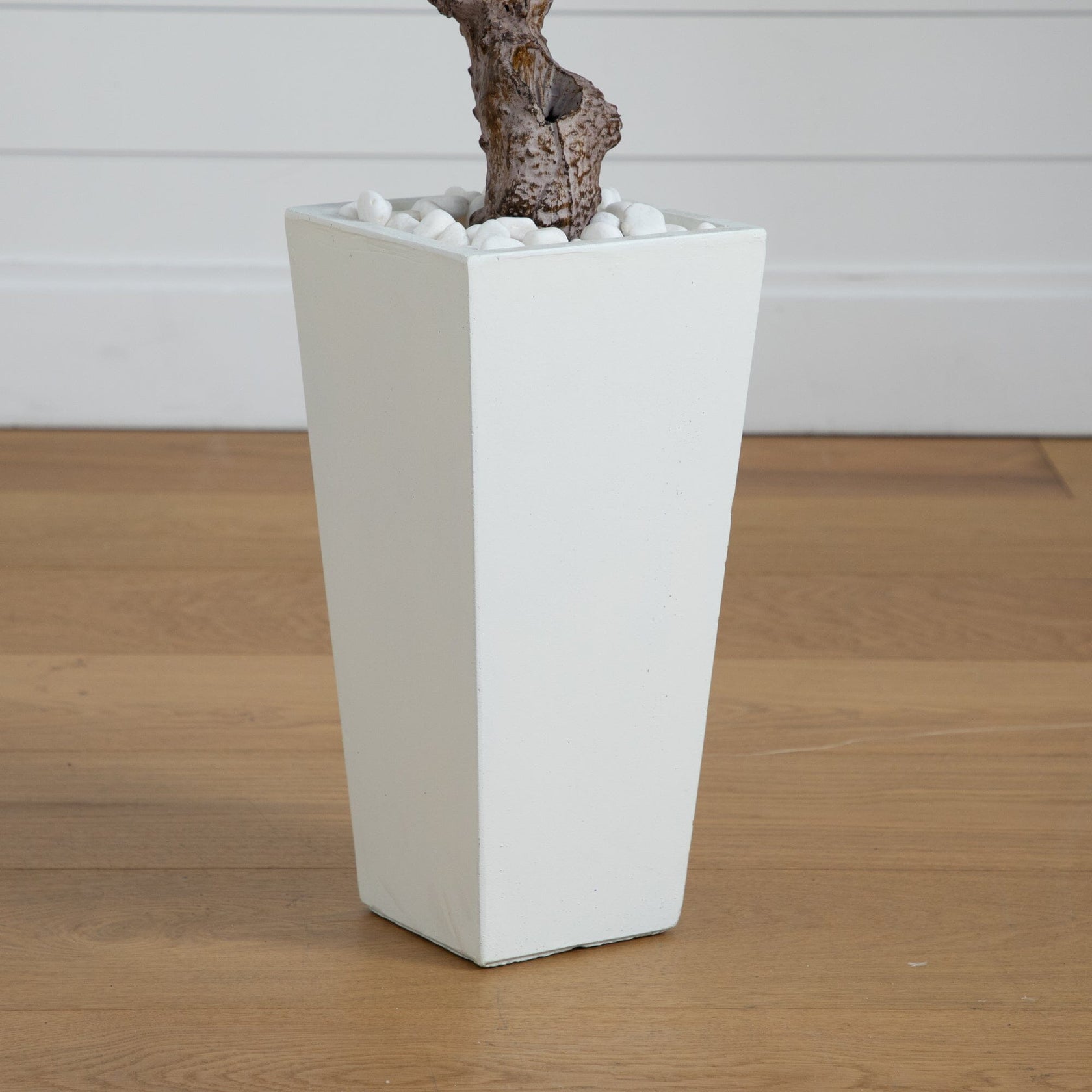 3.5’ Olive Tree in White Tower Planter | Nearly Natural