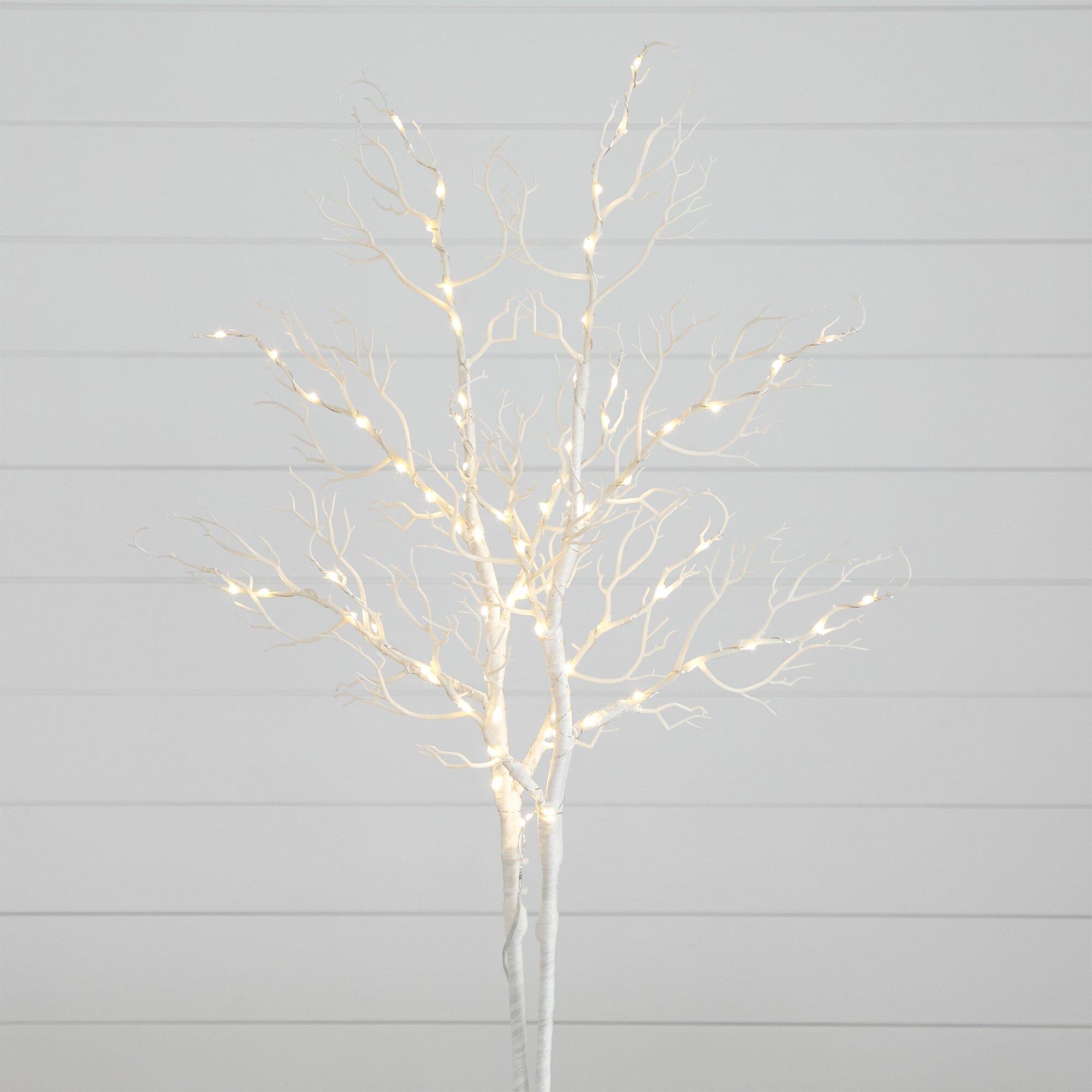 35” Pre-Lit Artificial White Birch Branches with 80 Warm White LED ...