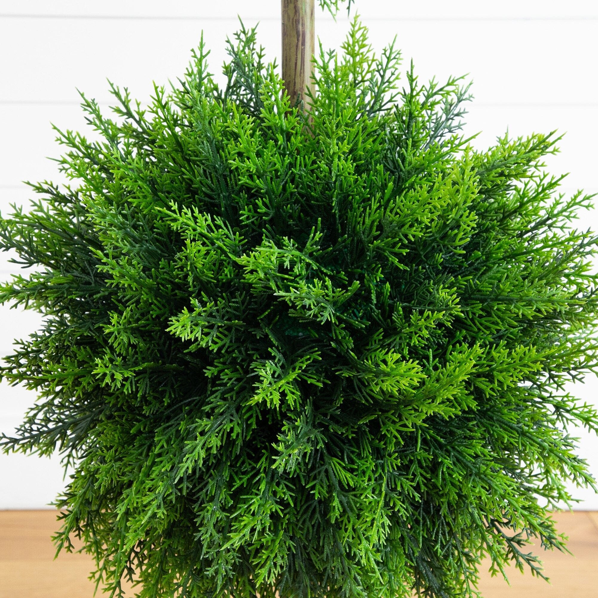 3.5’ UV Resistant Artificial Cedar Double Ball Topiary Tree in White ...