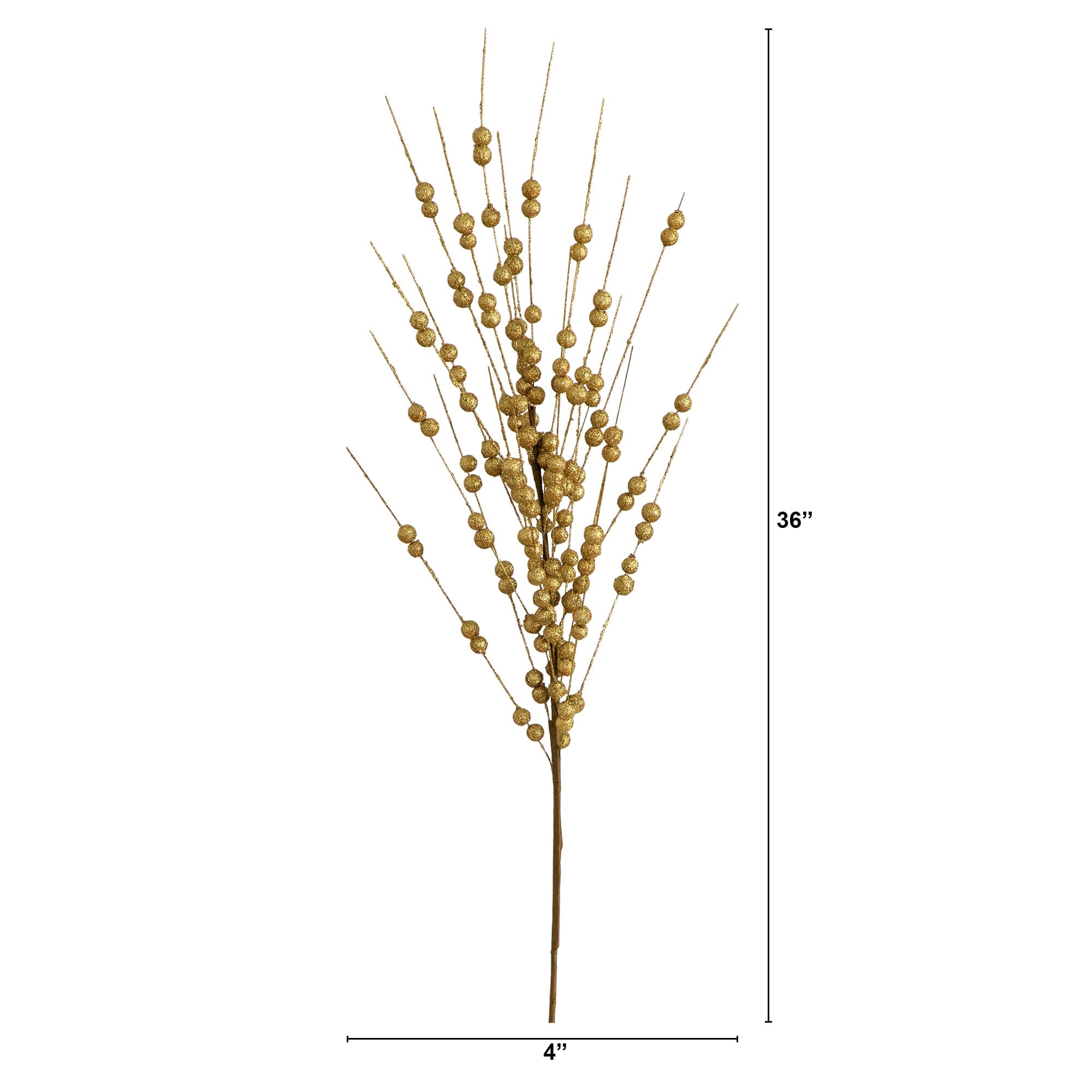 36" Artificial Gold Berry Stem - Set of 3 | Nearly Natural