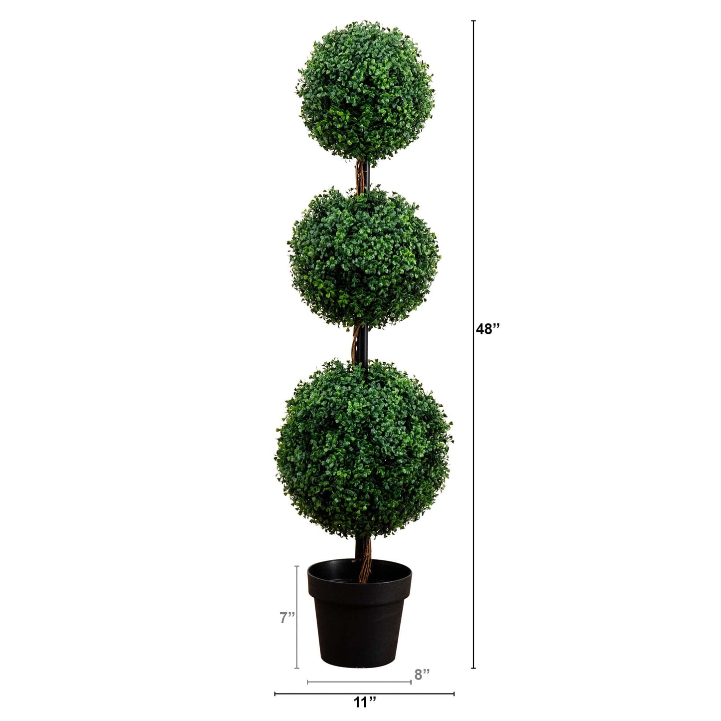 4’ Artificial Triple Ball Boxwood Topiary Tree (Indoor/Outdoor ...
