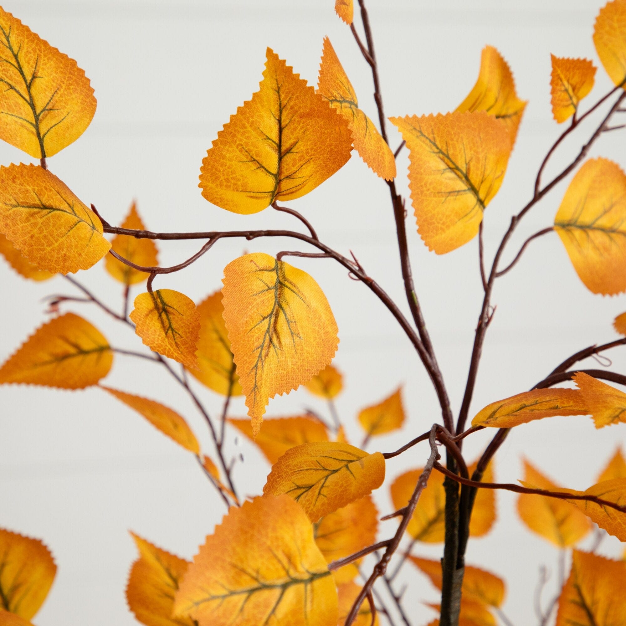 4’ Artificial Autumn Fall Tree in White Deco Container | Nearly Natural