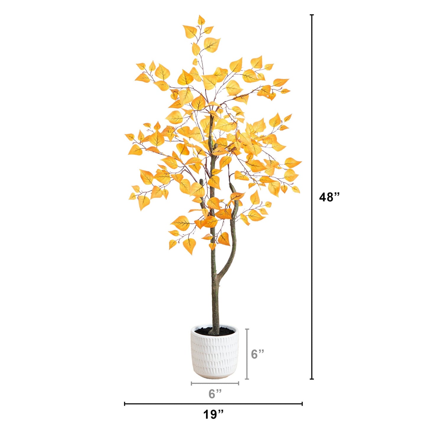 4’ Artificial Autumn Fall Tree in White Deco Container | Nearly Natural