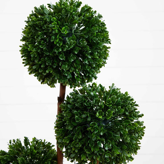 4’ Boxwood Five Ball Topiary UV Resistant (Indoor/Outdoor) | Nearly Natural