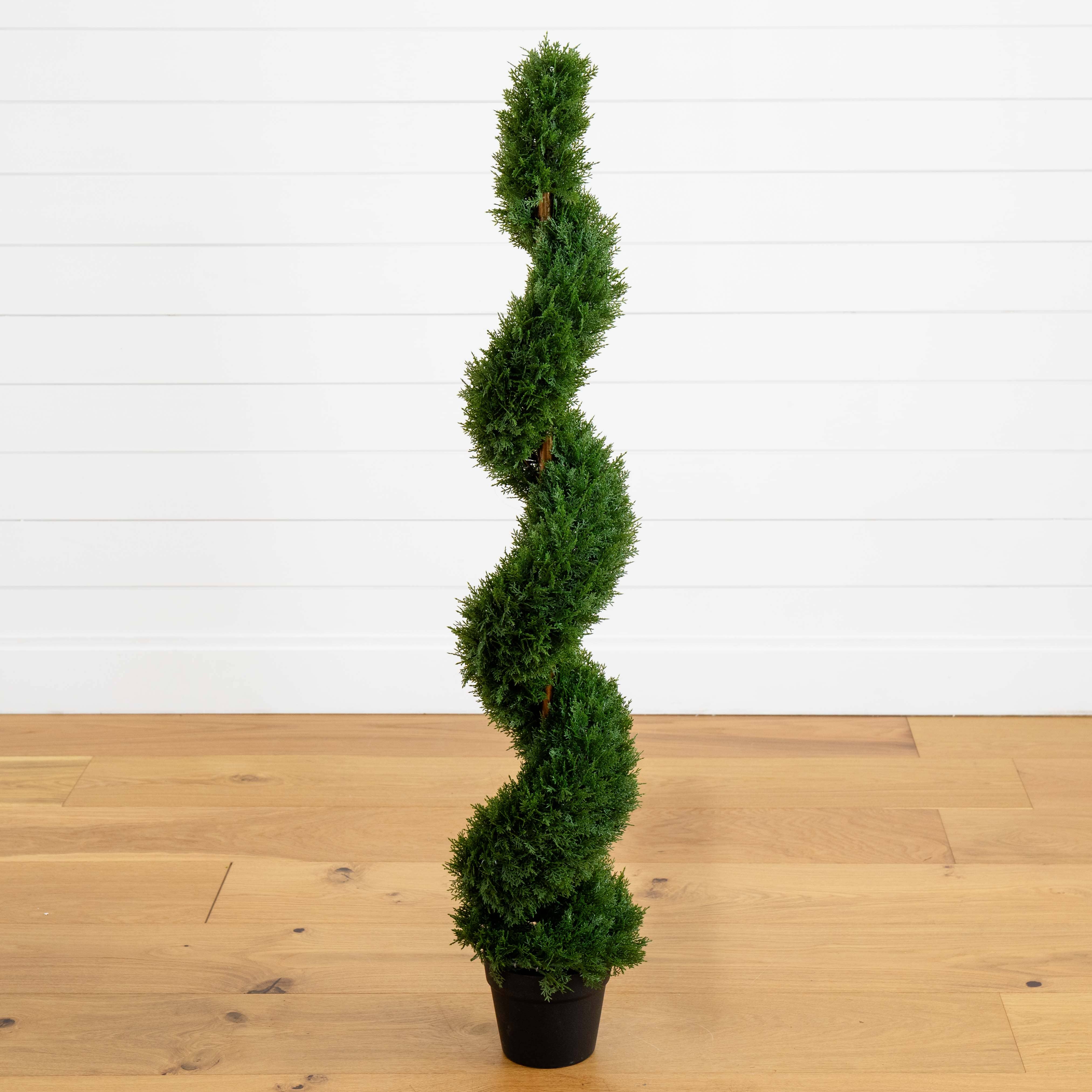 4' Cedar Spiral Silk Tree (In-door/Out-door) | Nearly Natural