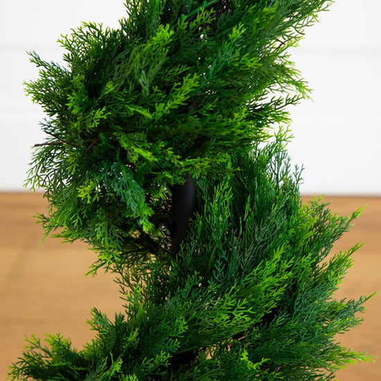 4' Cypress Spirial Silk Tree | Nearly Natural