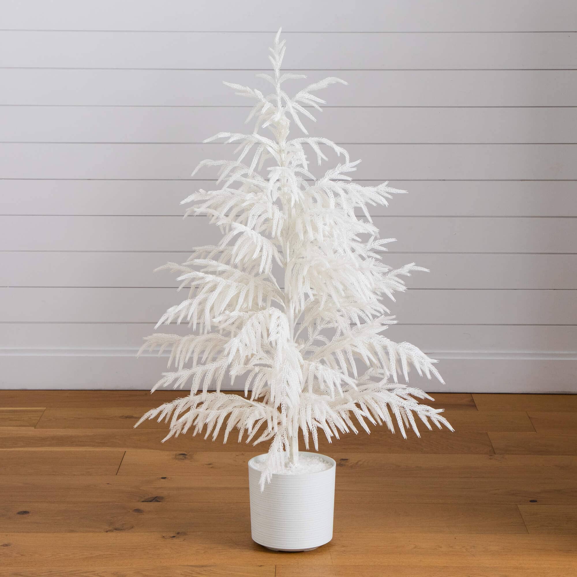 4' Artificial Real Touch White Norfolk Island Pine Christmas Tree with ...
