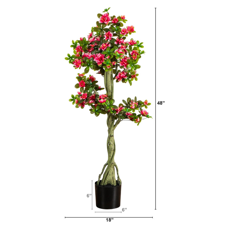 4' UV Resistant Artificial Azalea Tree (Indoor/Outdoor) – Nearly Natural