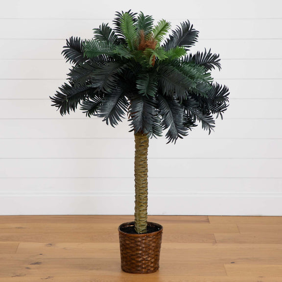 4' Sago Silk Palm Tree | Nearly Natural