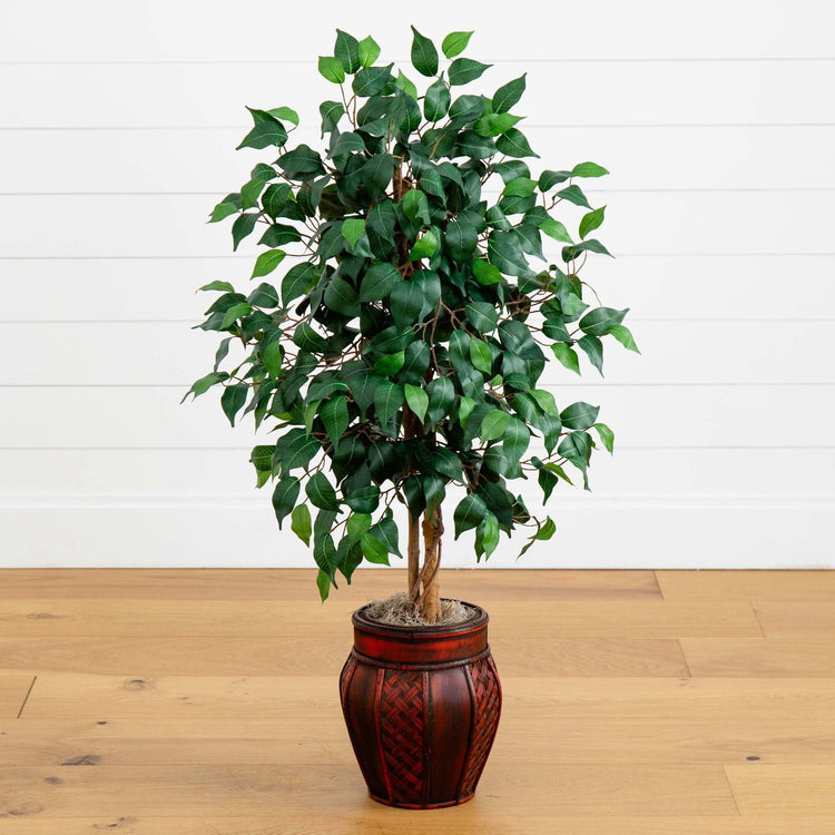 44” Ficus Tree w/Decorative Planter | Nearly Natural