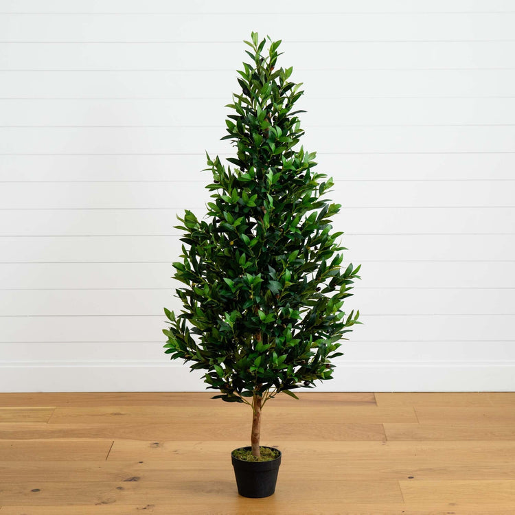 4.5’ Olive Cone Topiary Artificial Tree UV Resistant (Indoor/Outdoor ...