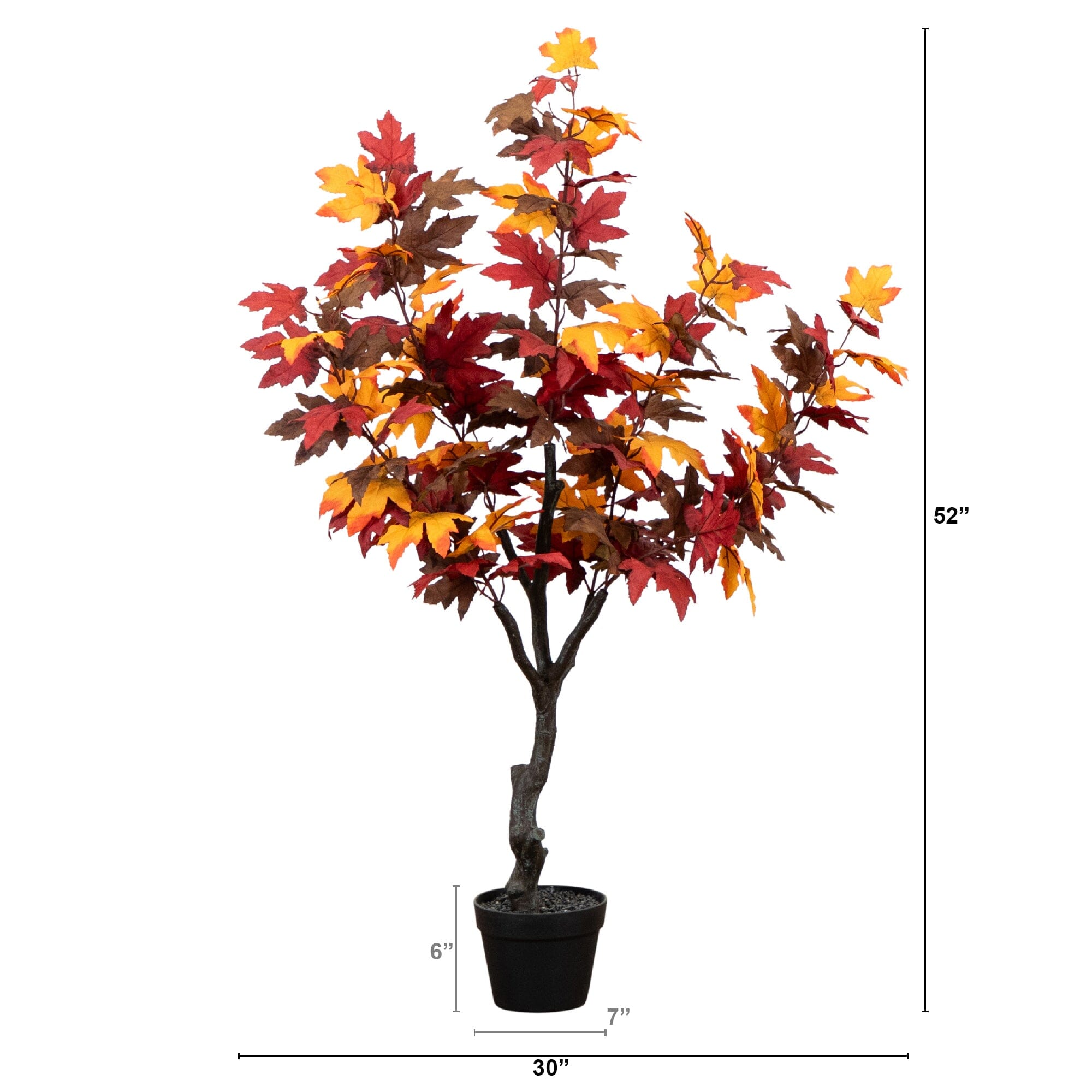 4ft. Autumn Smoky Maple Artificial Fall Tree | Nearly Natural