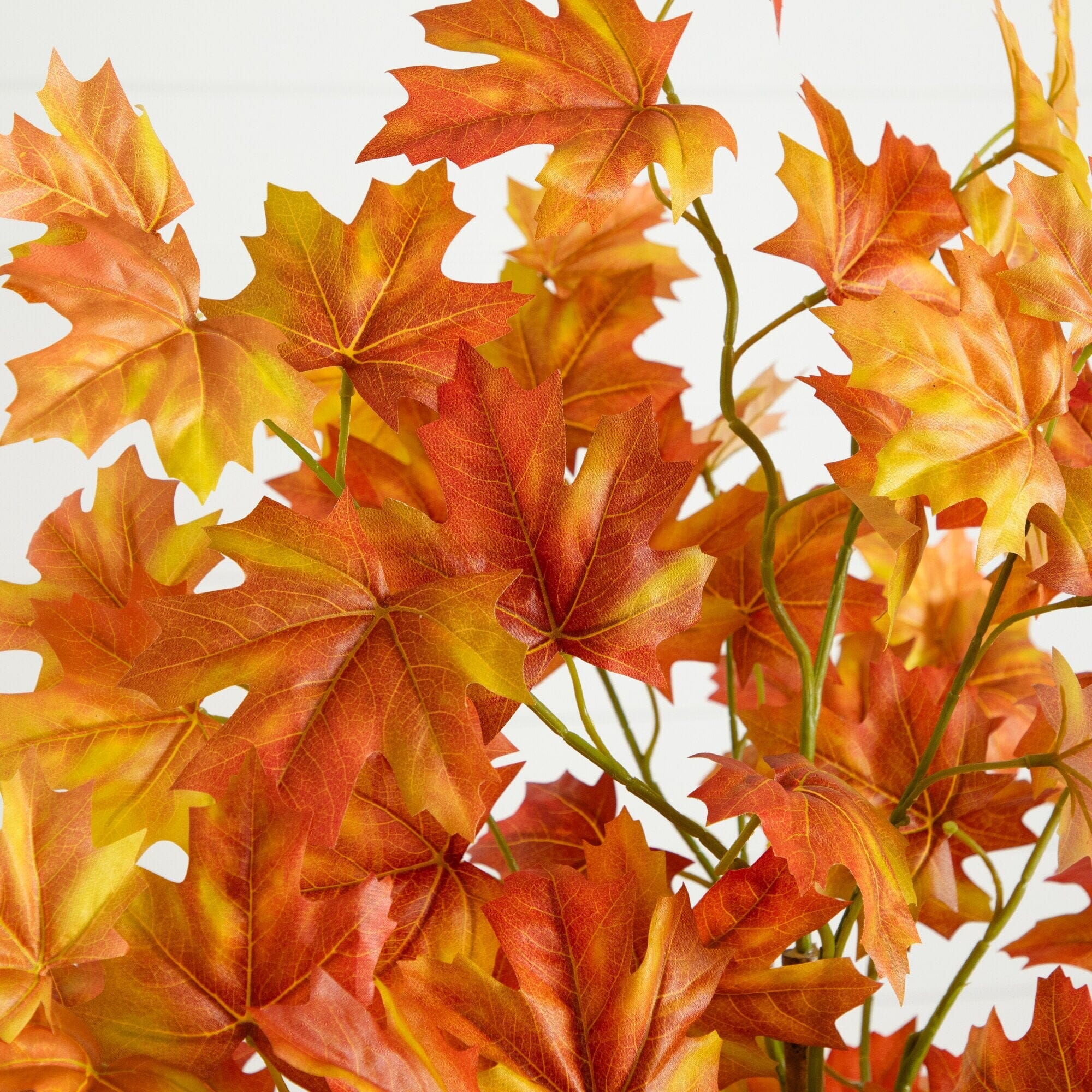 5’ Artificial Fall Double Trunk Maple Autumn Tree White Planter ...