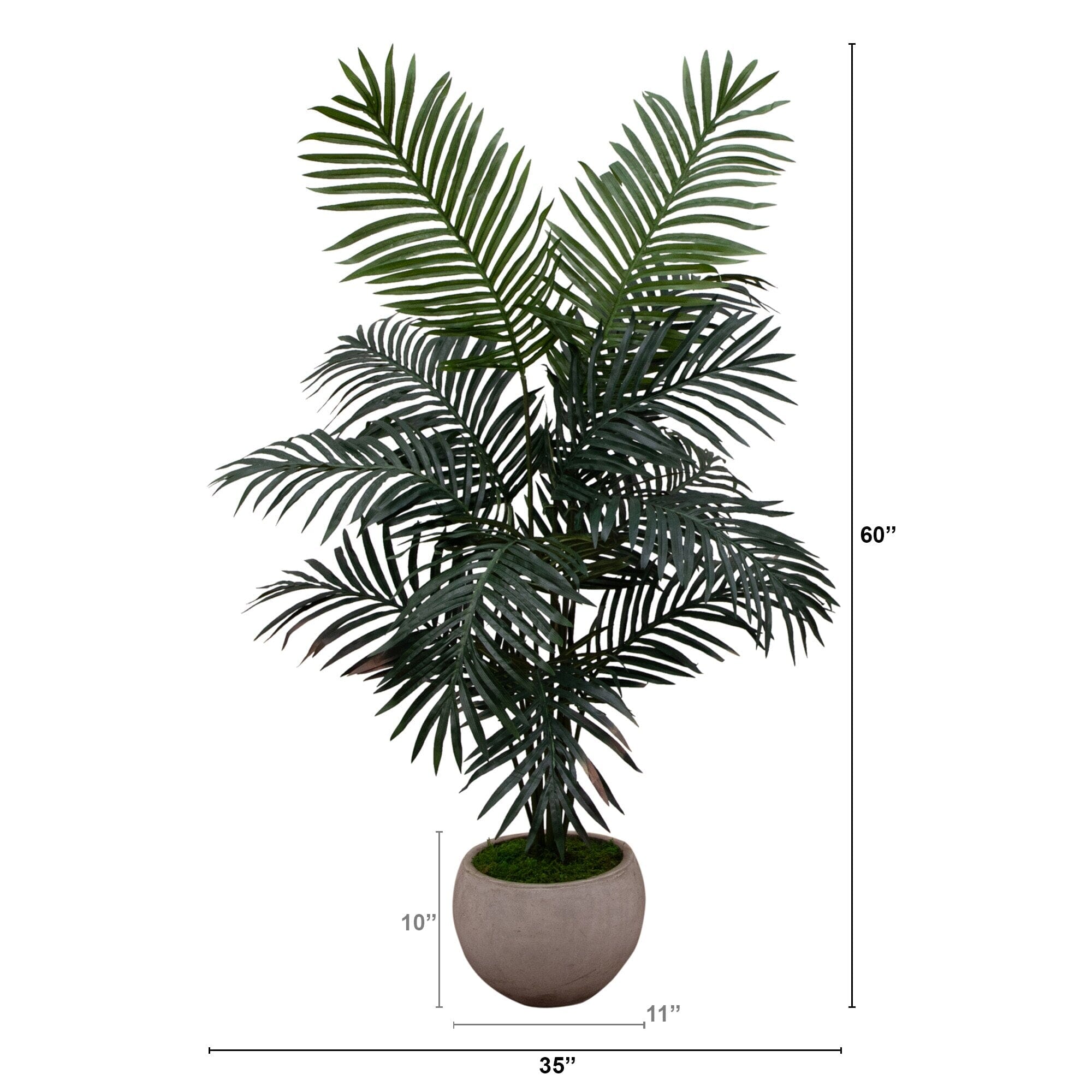 5’ Artificial Paradise Palm in Bowl Planter | Nearly Natural
