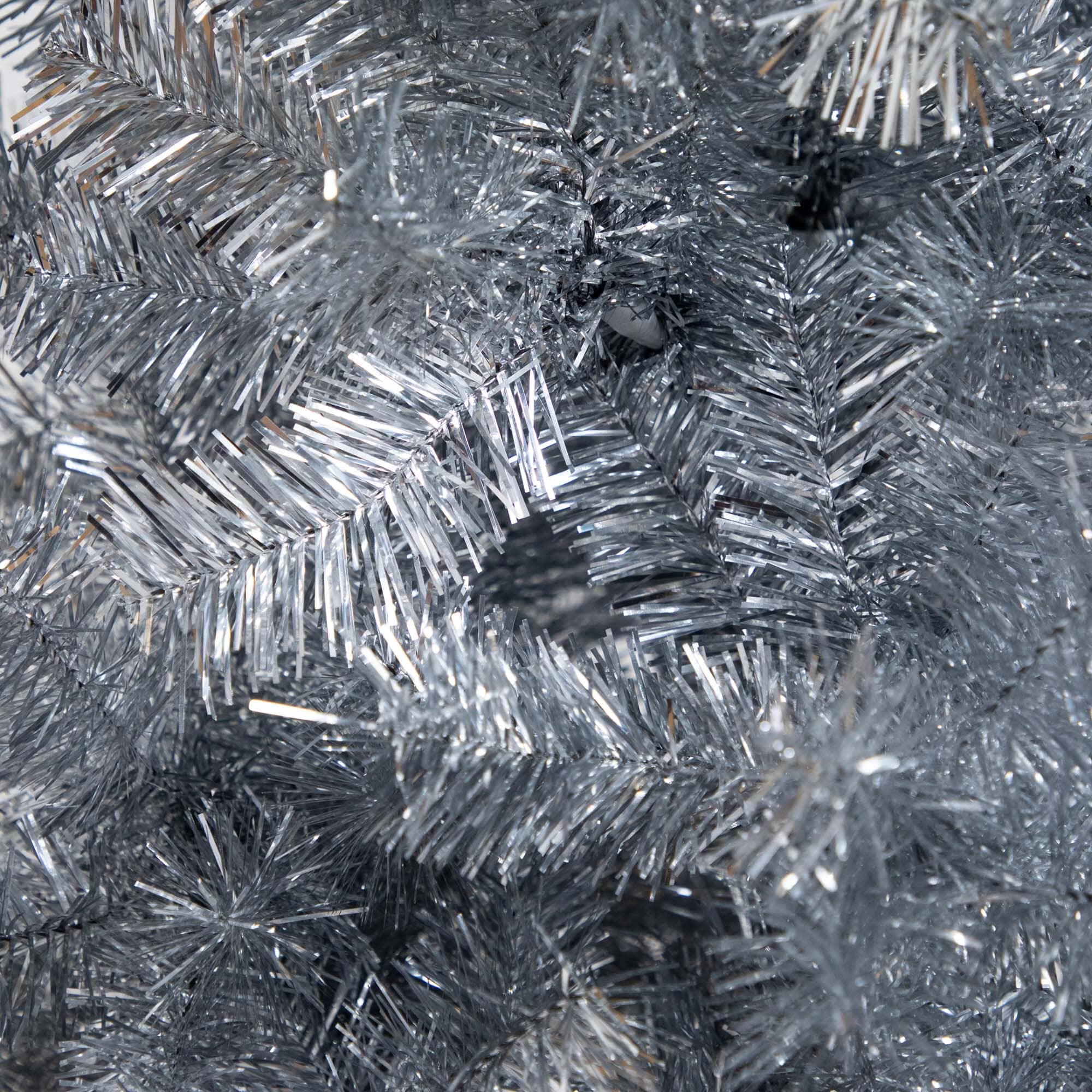 5’ Artificial Silver Tinsel Holiday Santa's Hat Christmas Tree with ...