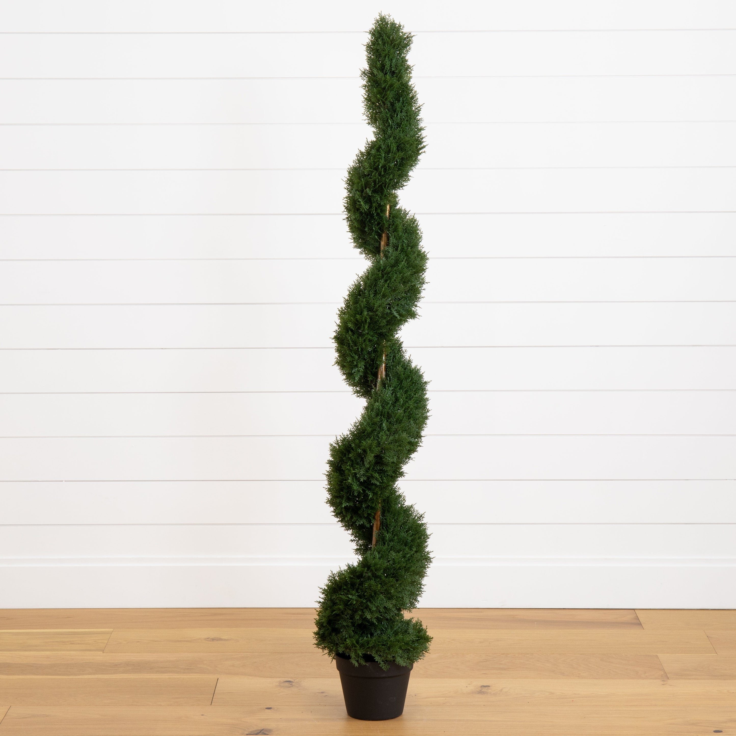5' Cedar Spiral Silk Tree (In-door/Out-door) | Nearly Natural