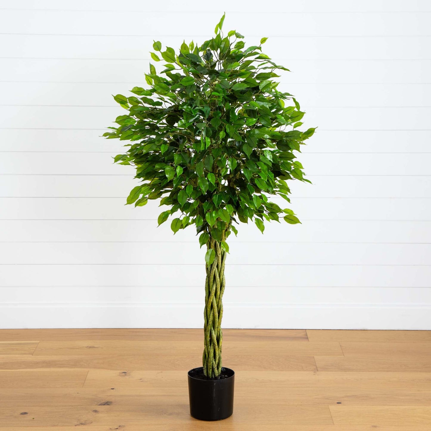 5' Ficus Artificial Tree with Woven Trunk UV Resistant (Indoor/Outdoor ...