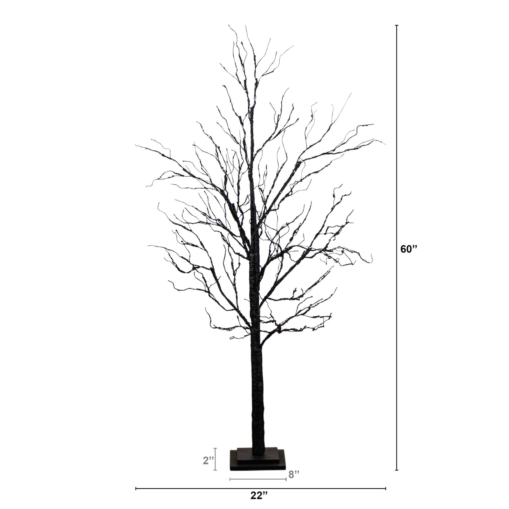 5' Pre-Lit Halloween Black Twig Artificial Tree with 240 Orange & Purp ...