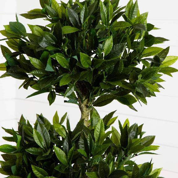5' Triple Bay Leaf Topiary UV Resistant (Indoor/Outdoor) | Nearly Natural