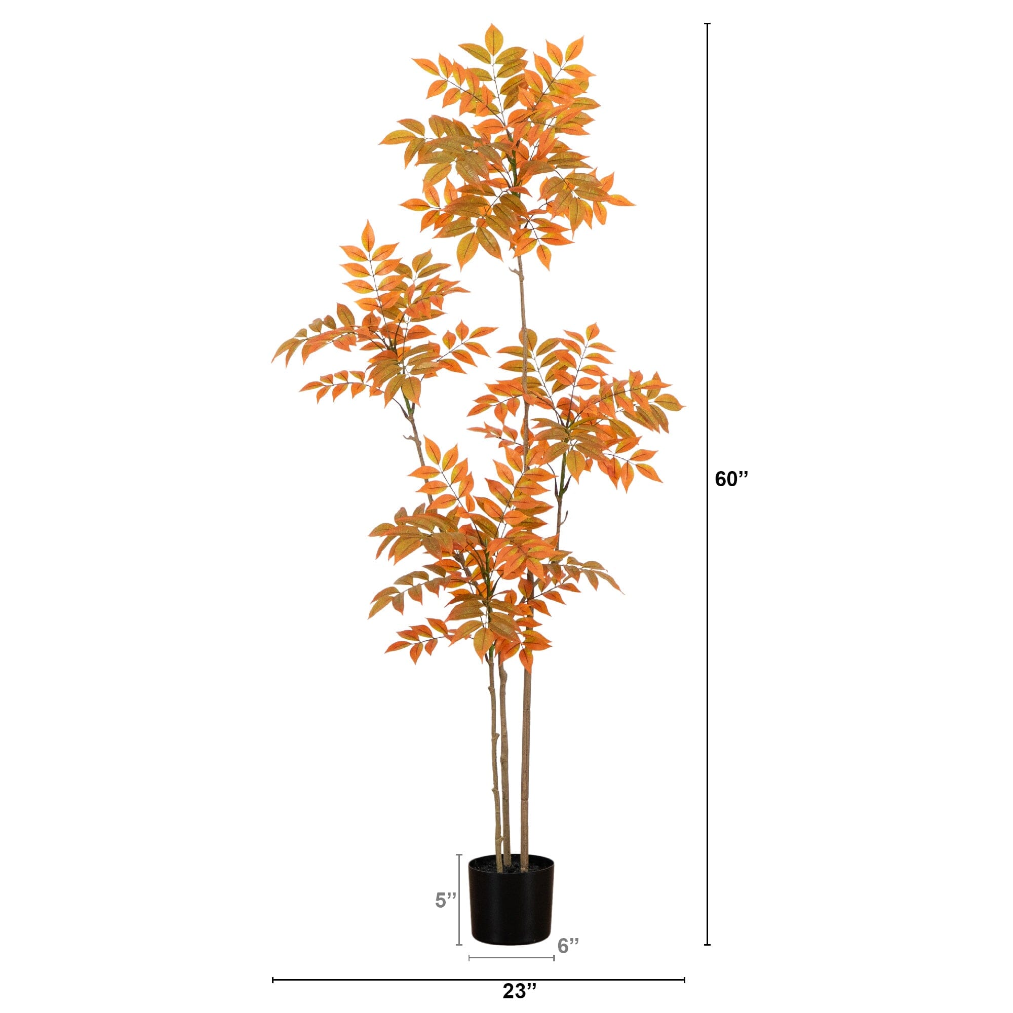 5ft. Autumn Minimalistic Sumac Artificial Fall Tree | Nearly Natural