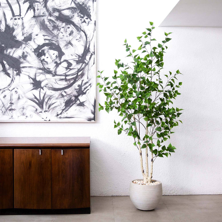 6’ Artificial Birch Tree with Real Touch Leaves | Nearly Natural