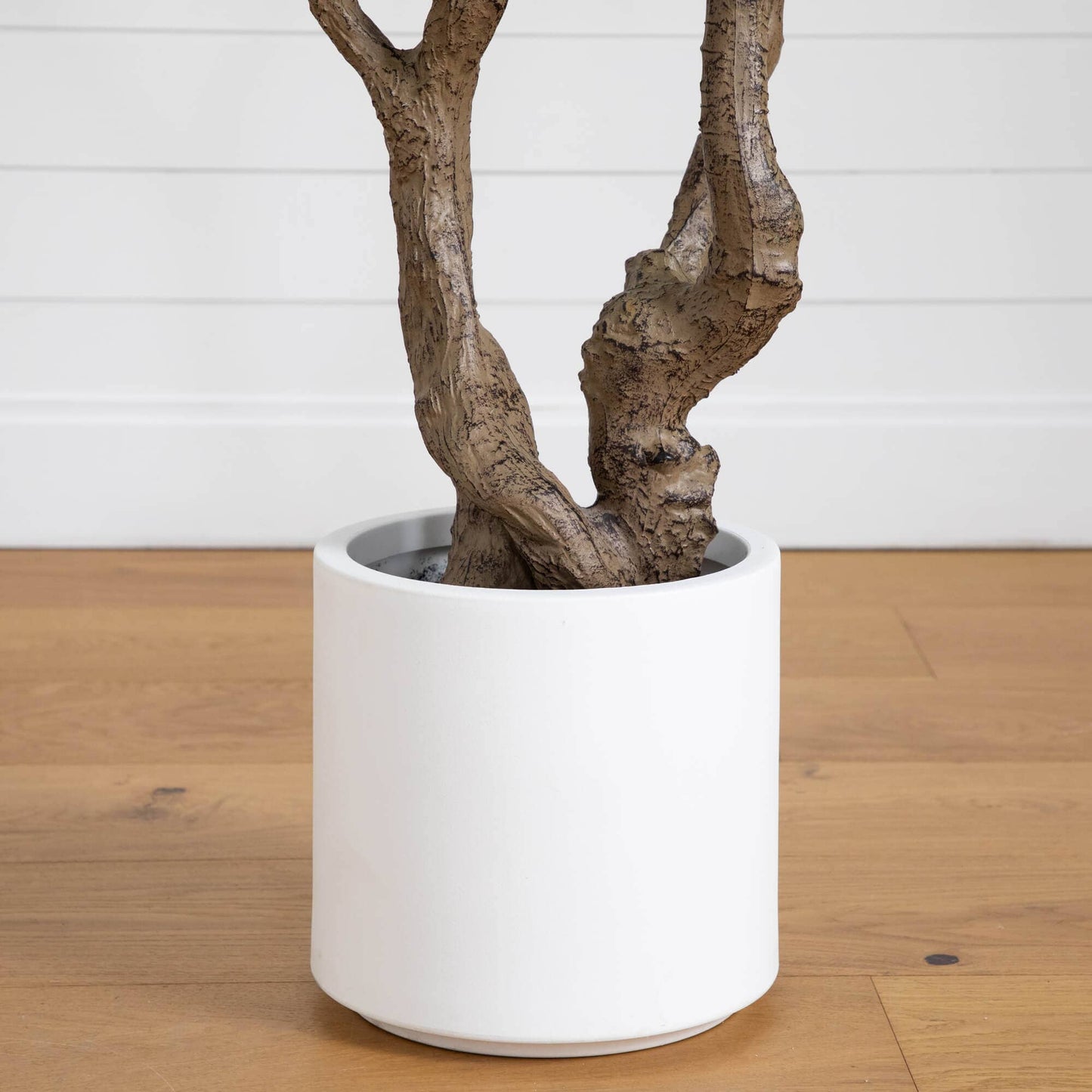 6’ Artificial Grand Olive Tree in White Decorative Planter | Nearly Natural