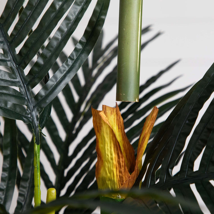 6’ Artificial Triple Stalk Golden Cane Palm Tree- Set of 2 | Nearly Natural