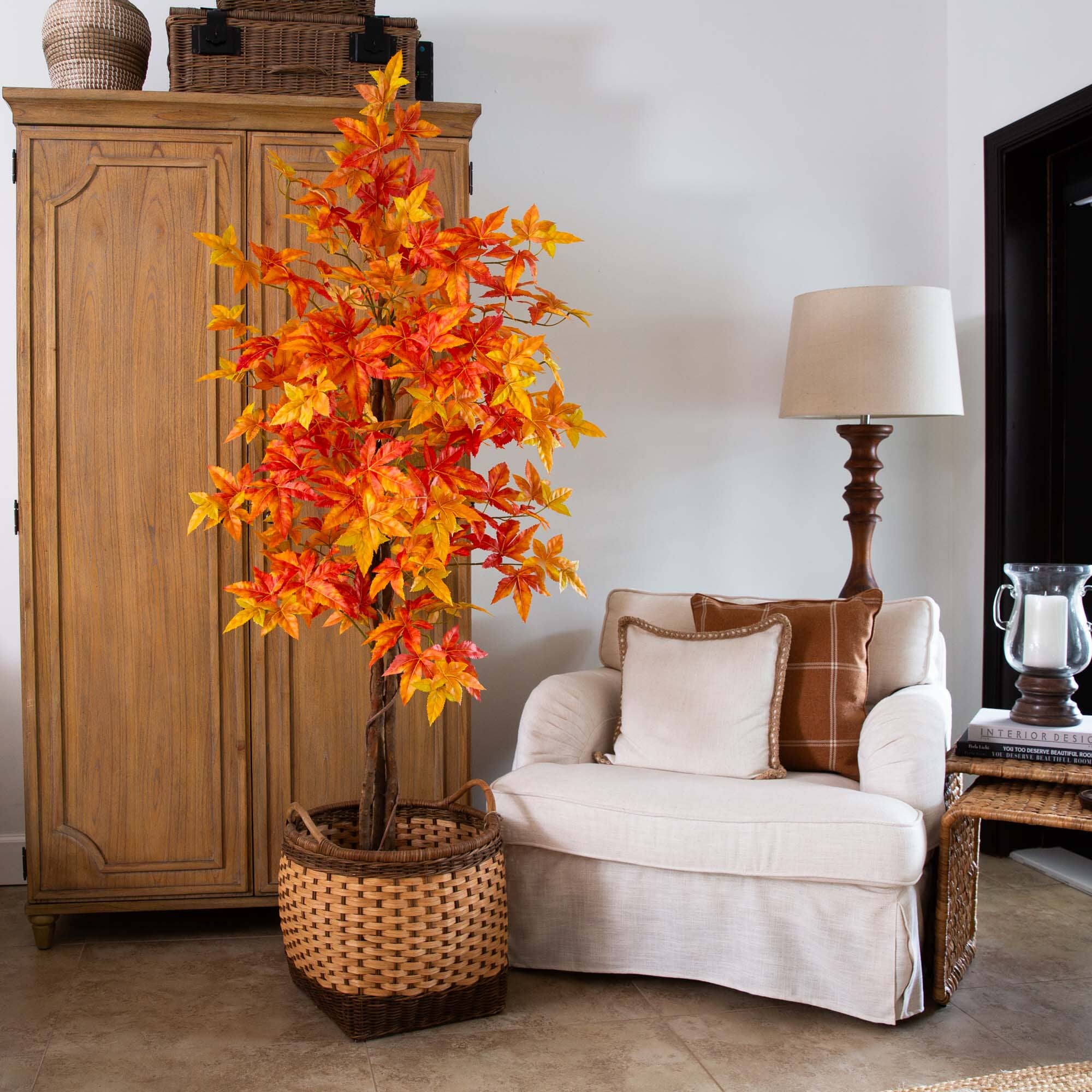 6’ Autumn Deluxe Maple Artificial Fall Tree | Nearly Natural