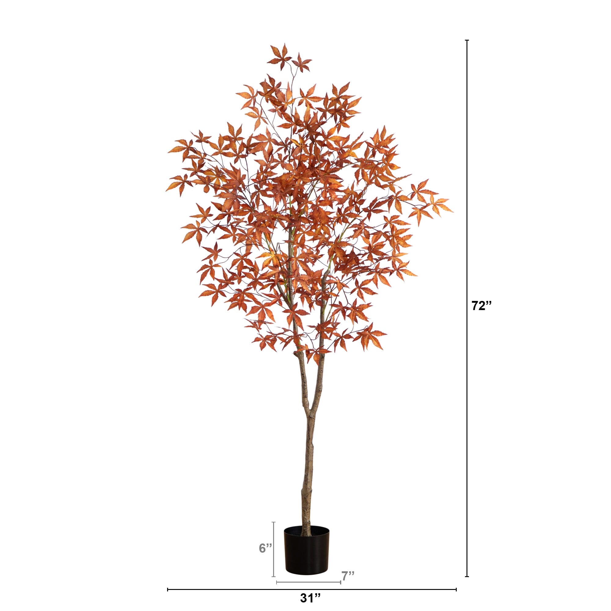6' Autumn Japanese Maple Artificial Fall Tree | Nearly Natural