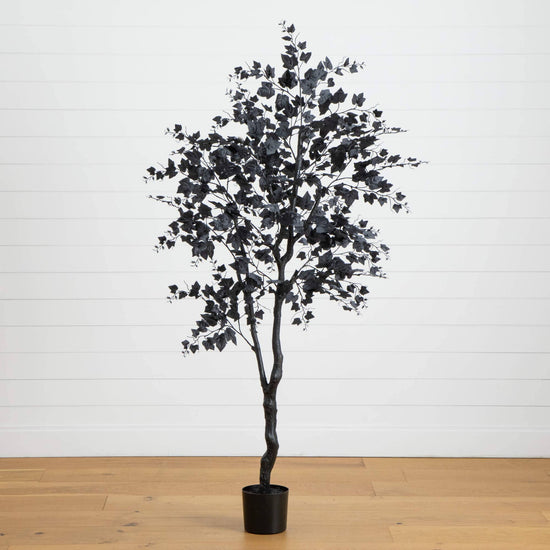 6' Artificial Halloween Black Maple Tree – Nearly Natural