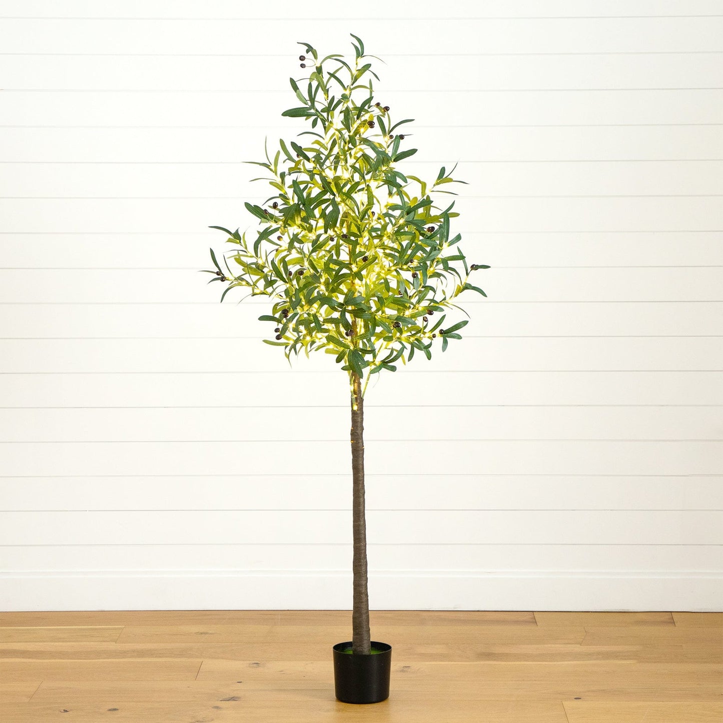 6’ Lighted Artificial Olive Tree with 300 Warm White LED Lights ...